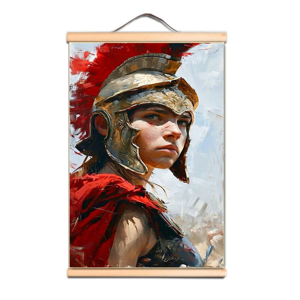 Vintage Spartan Warrior Poster Scroll Painting Wall Chart Room Office ...