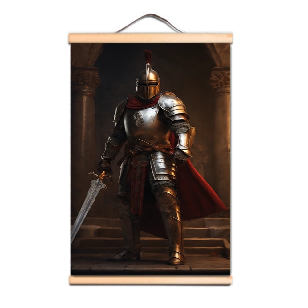 Vintage Spartan Warriors Artwork Scroll Painting Wall Art Decor Poster ...