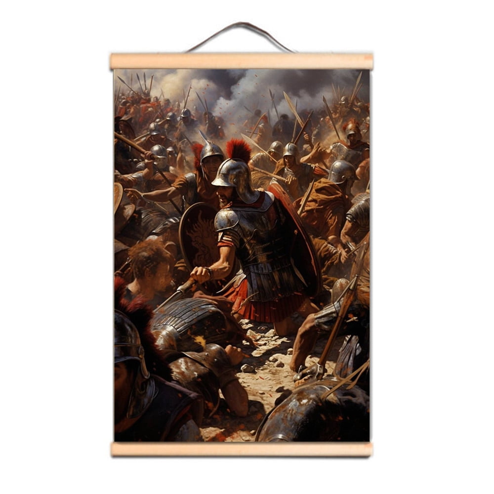Vintage Spartan Warriors Scroll Painting Tapestries Wall Chart Knights ...
