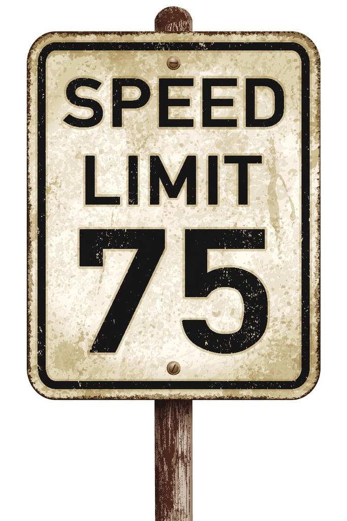 Vintage Speed Limit 75 MPH Road Cool Wall Art Print Poster 12x18 ...
