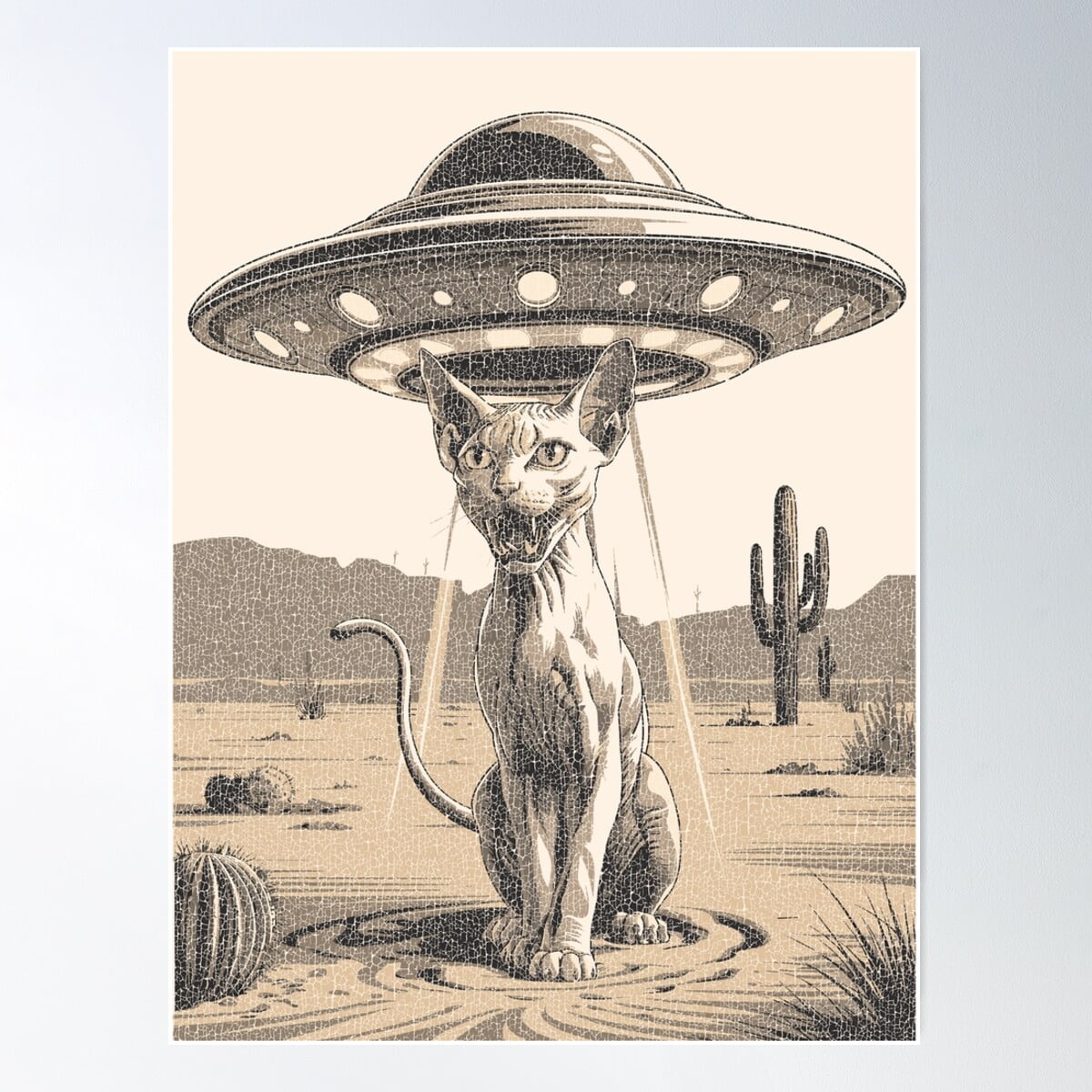 Vintage Sphynx Cat Abduction T-Shirt – Perfect For Cat Lovers And Ufo ...