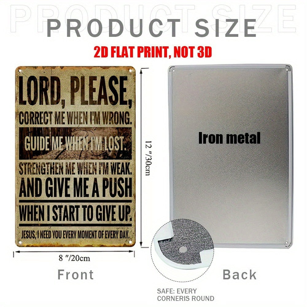 Vintage Spiritual Prayer Metal Sign Lord Guide Inspirational Wall Decor ...