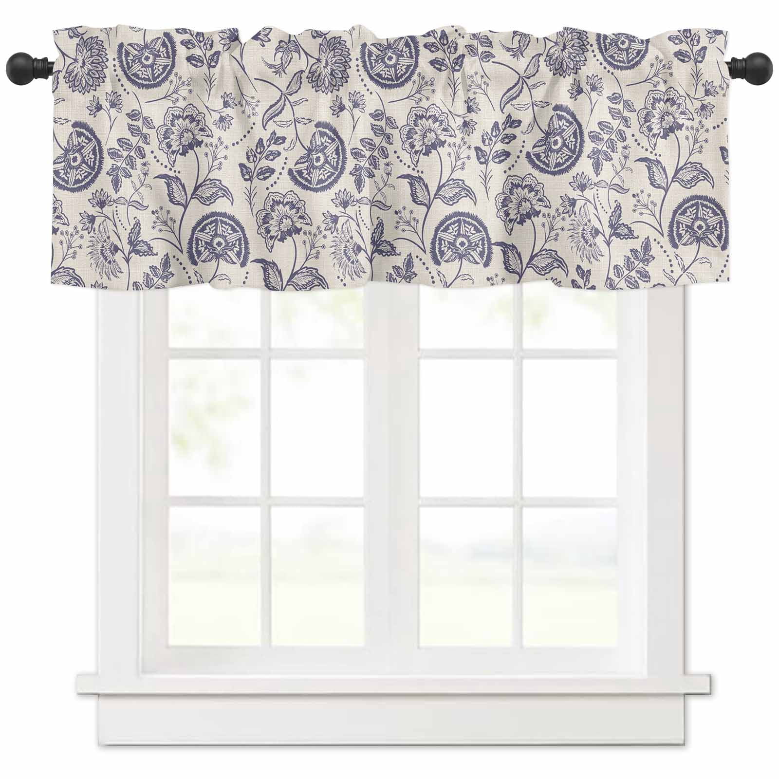 Vintage Spring Floral Valances for Windows Farmhouse Kitchen Curtains ...