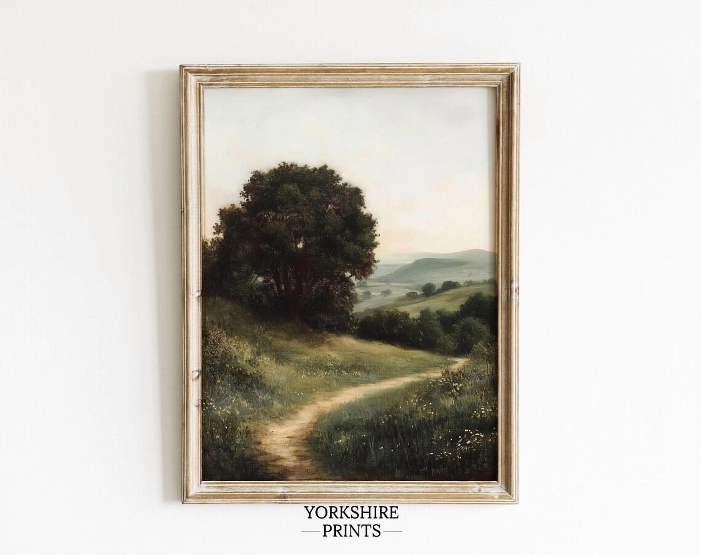 Vintage Spring Landscape Print, Moody Countryside Pathway Home Decor ...