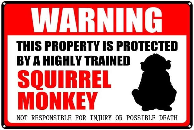 Vintage Squirrel Monkey Aluminum Metal Sign,Warning Sign Pet Gift,This ...