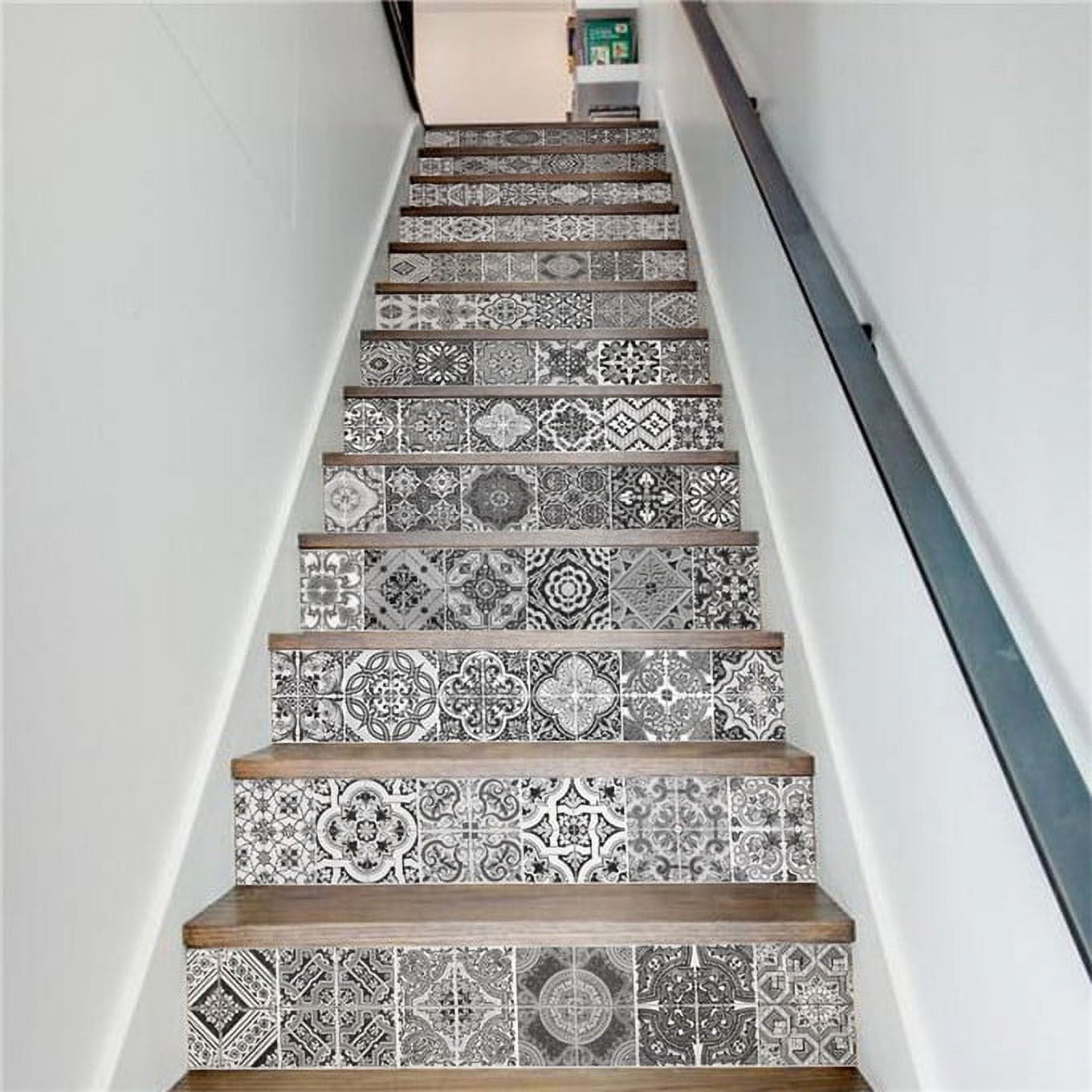 Vintage Stairs Sticker Self-adhesive Removable Damascus Style Stair ...