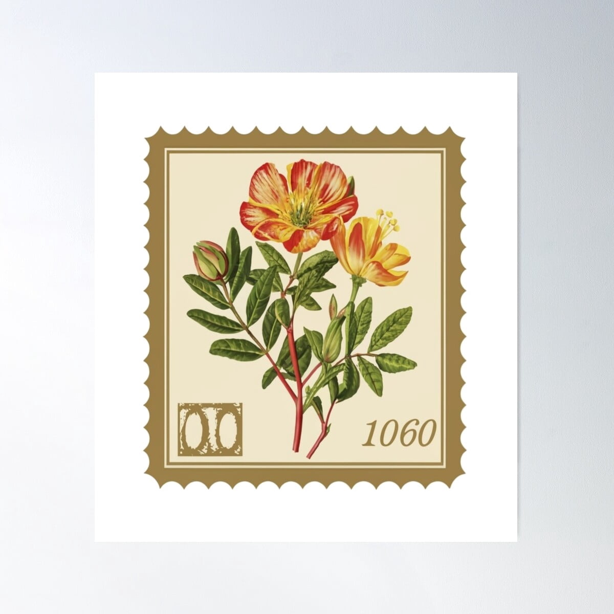 Vintage Stamp Poster Wall Art, Modern Wall Decor For Living Room ...