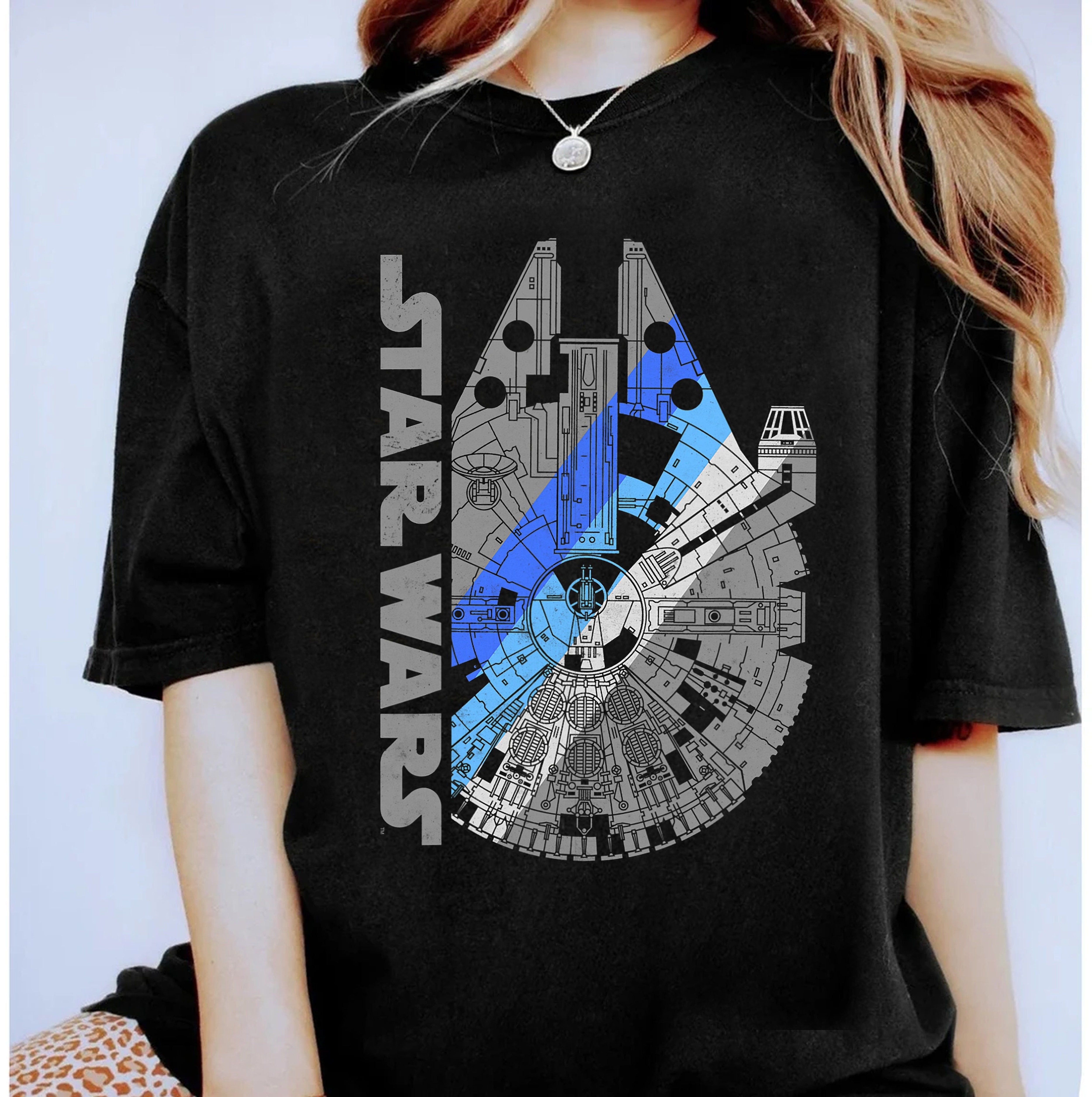 Vintage Star Wars Millennium Falcon Blue Shadow Graphic Shirt, Star ...