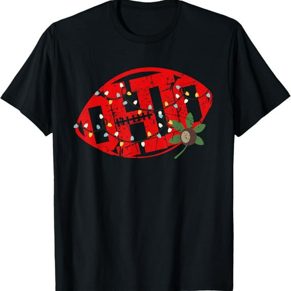 Vintage State of Ohio Football Shape Cistmas Ligh T-Shirt - Walmart.com