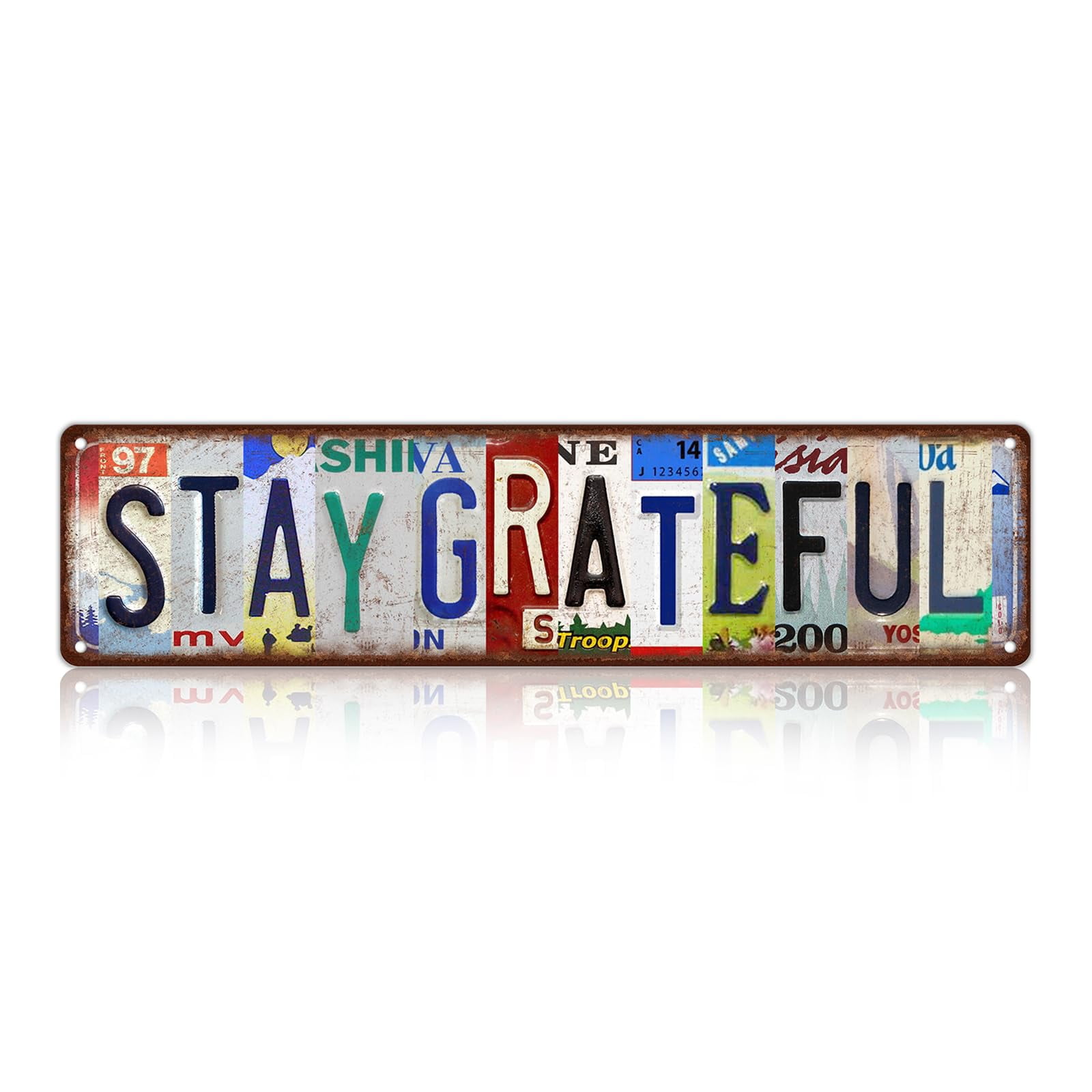 Vintage Stay Grateful Wall Decor Street Signs Metal Aluminum Signs 16 x ...