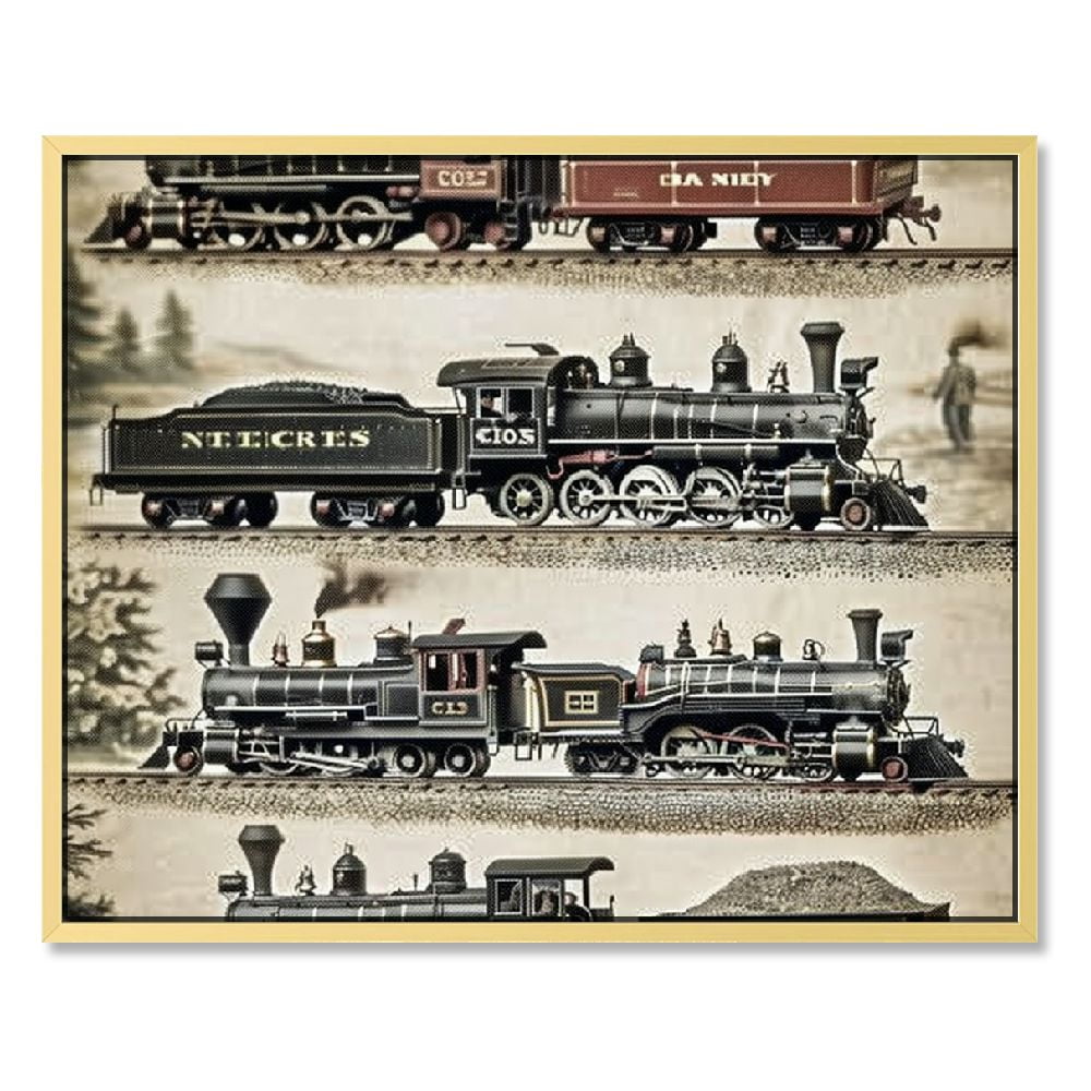 Vintage Steam Locomotive Evolution Poster - Retro Railroad Print ...