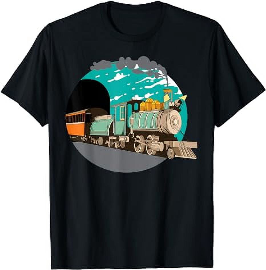Vintage Steam Locomotive T-Shirt - For Railway Enthusiasts - Walmart.com
