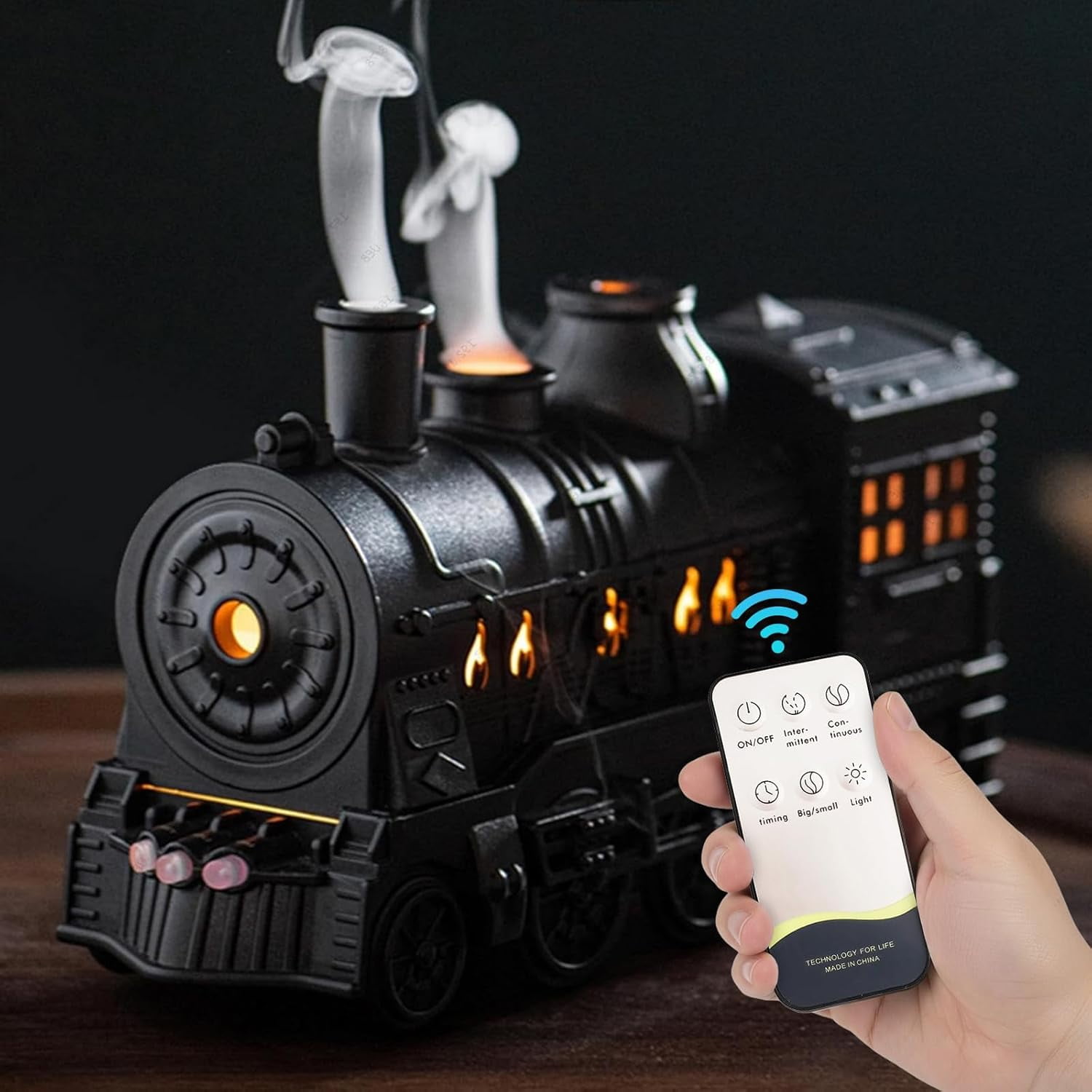 Vintage Steam Train Essential Oil Diffuser, 300ml Train Diffusers with ...