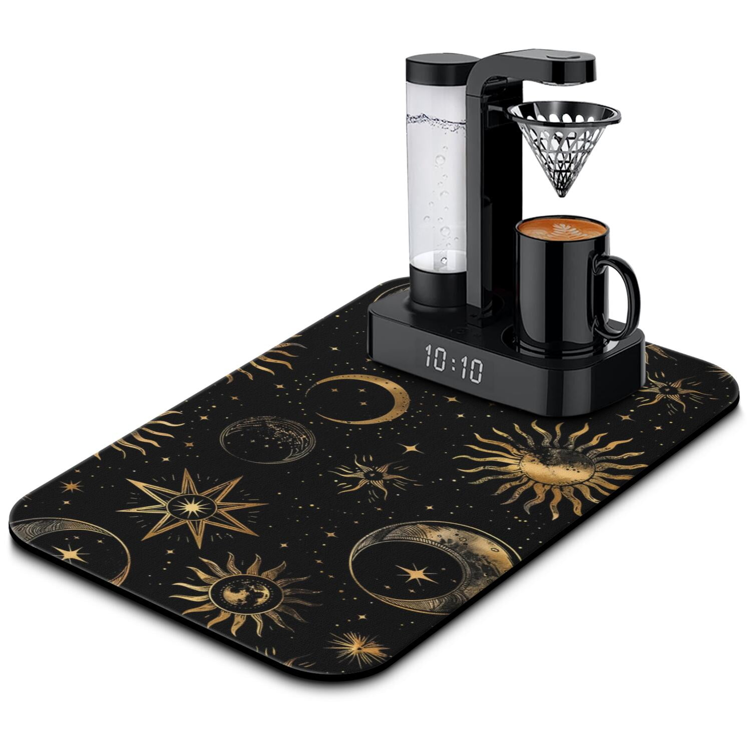 Vintage Steampunk Astronomy Coffee Station Mat - Boho Chic Sunburst ...