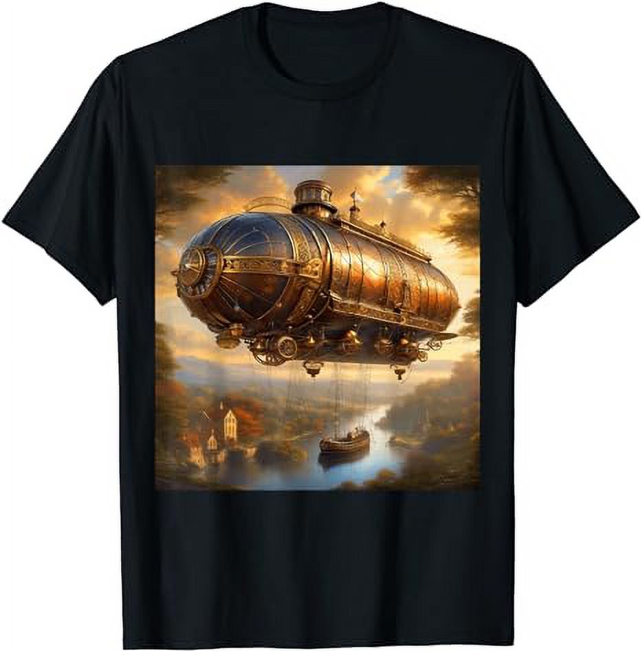 Vintage Steampunk Essentials Victorian Fantasy Zeppelin T-Shirt ...