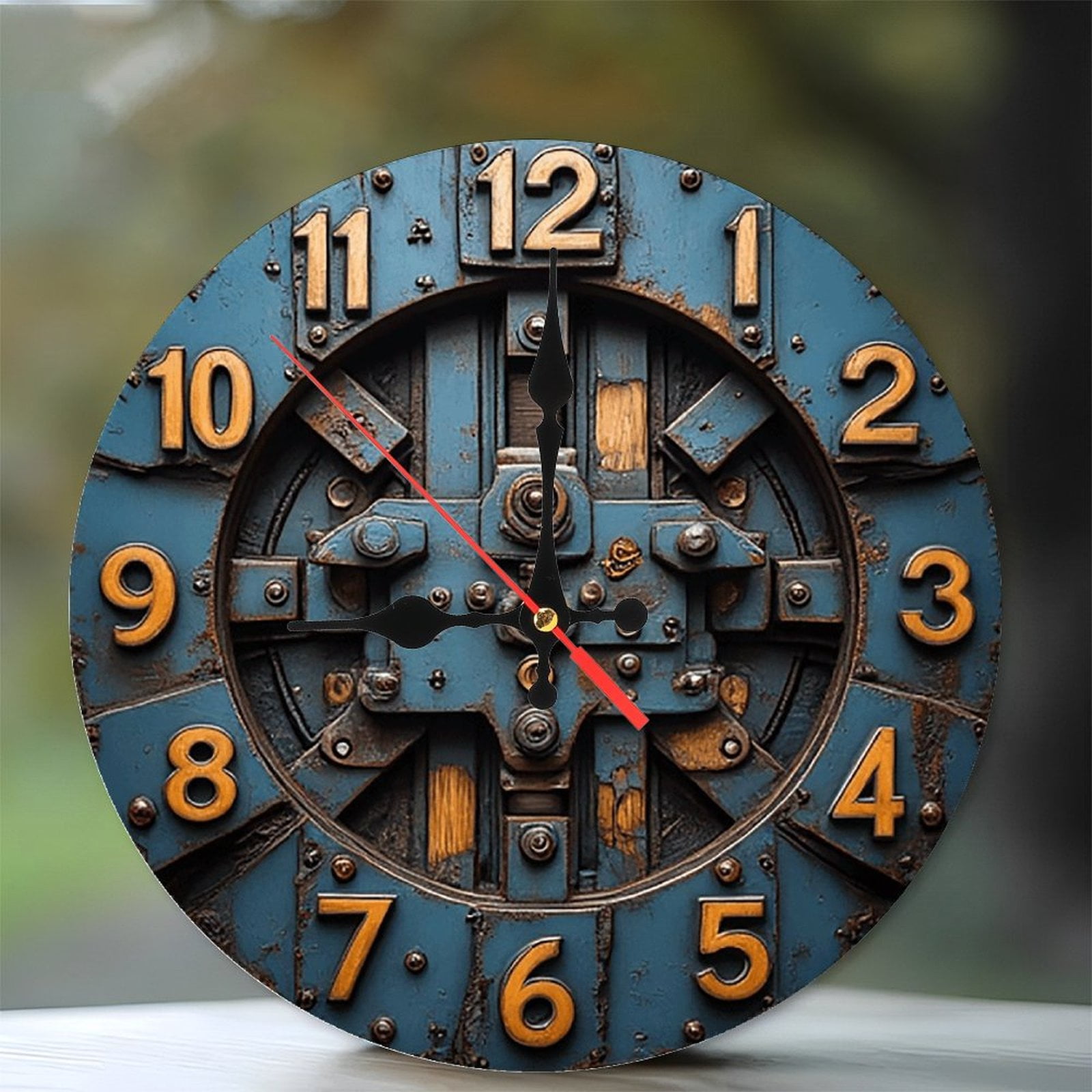 Vintage Steampunk Gear Wall Clock 10-Inch Silent Wooden Wall Clock ...