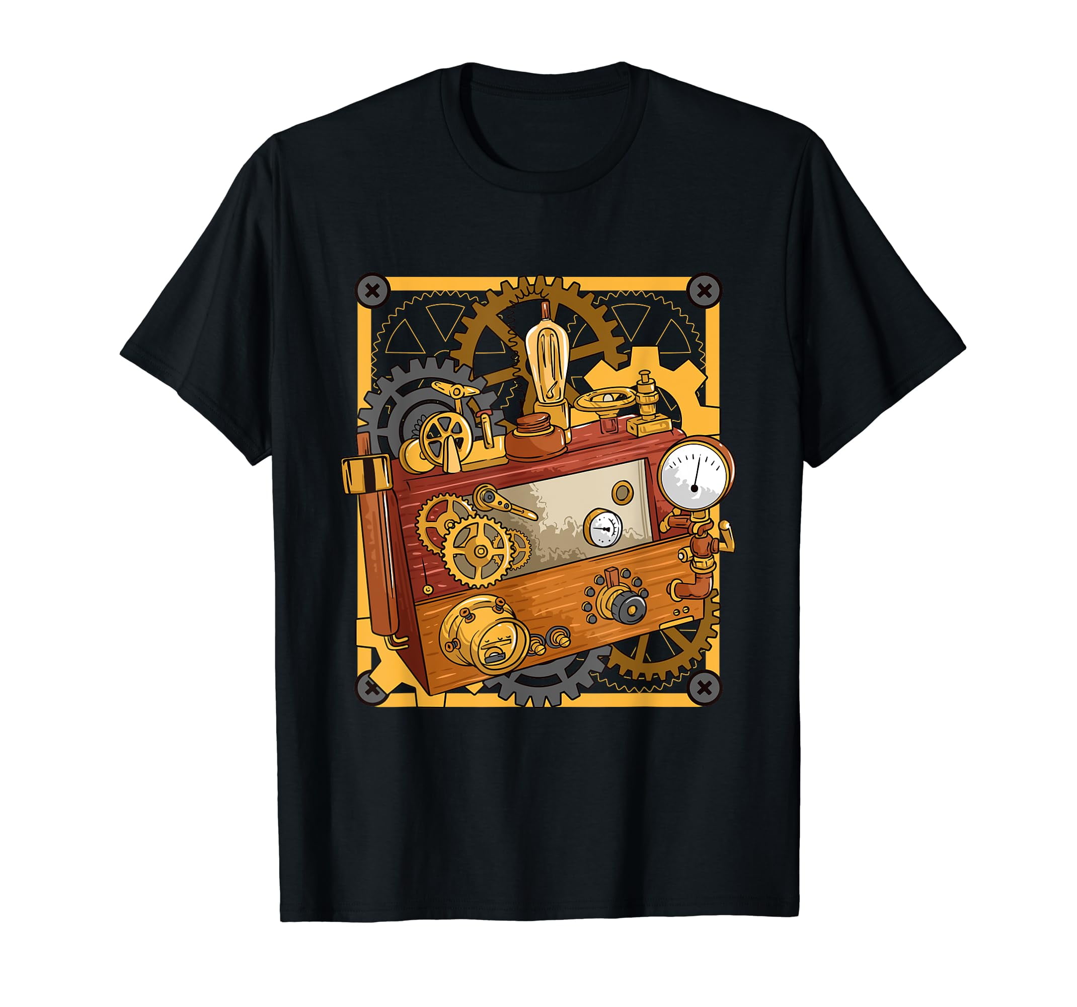 Vintage Steampunk Radio Analog Vacuum Tube Transistor Audio Cotton T ...