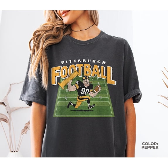 Vintage Steel City Gridiron Graphic Cotton T-Shirt with Pittsburgh ...