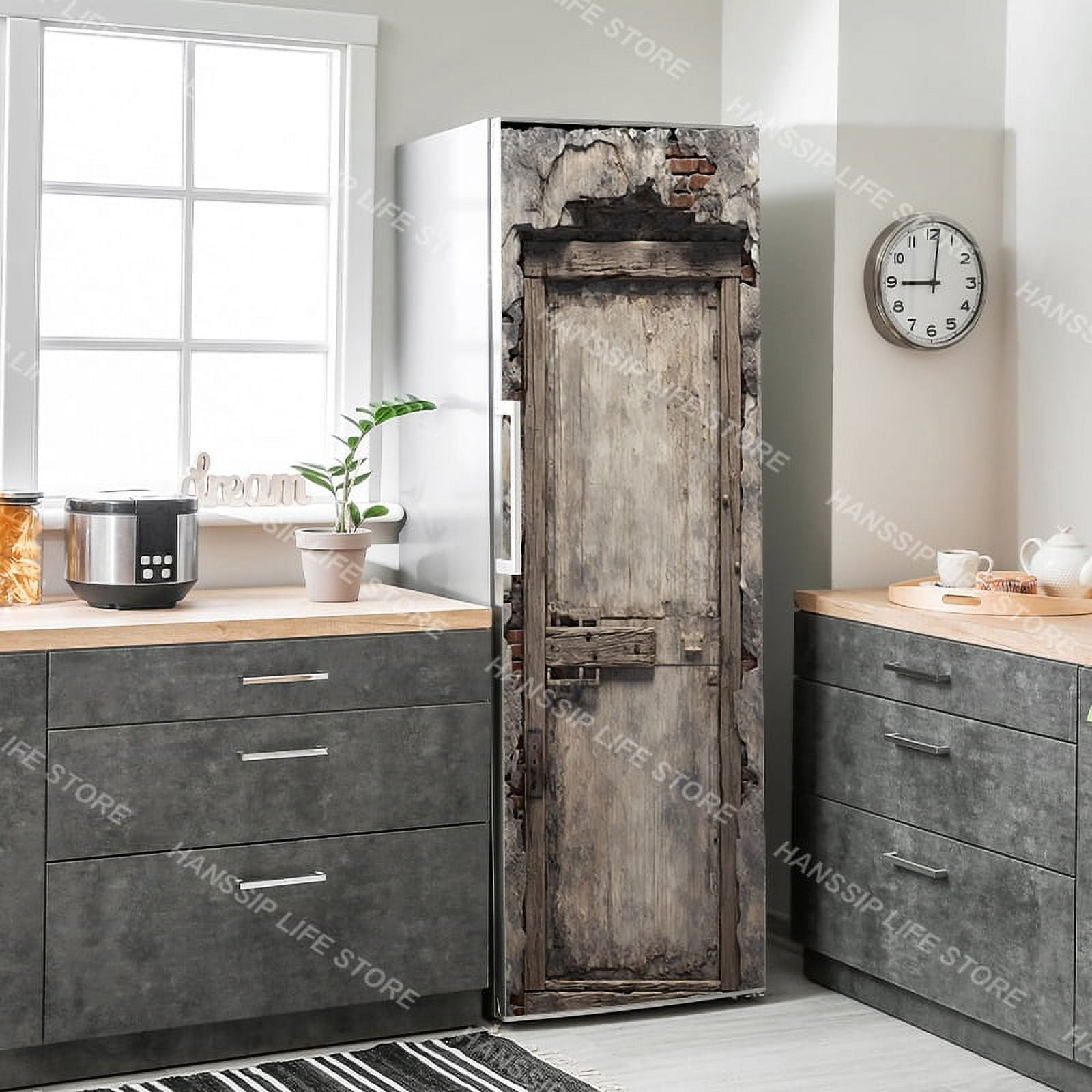 Vintage Steel Iron Gate Design Fridge Door Art Decals Removable Retro ...