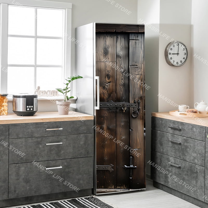 Vintage Steel Iron Gate Design Fridge Door Art Decals Removable Retro ...