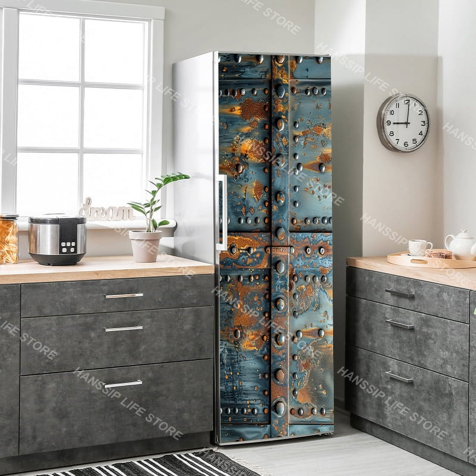 Vintage Steel Iron Gate Design Fridge Door Art Decals Removable Retro ...