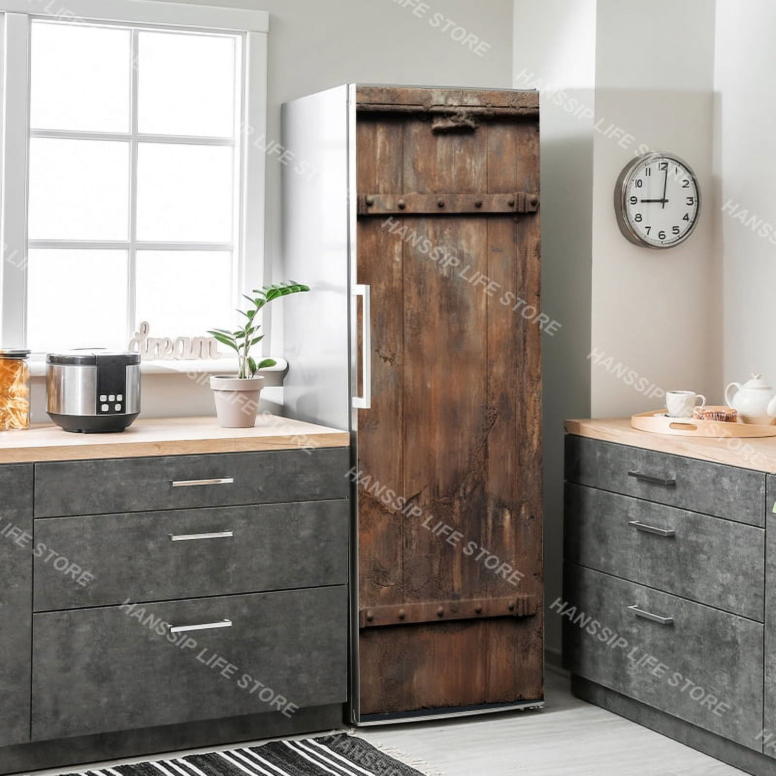 Vintage Steel Iron Gate Design Fridge Door Art Decals Removable Retro ...