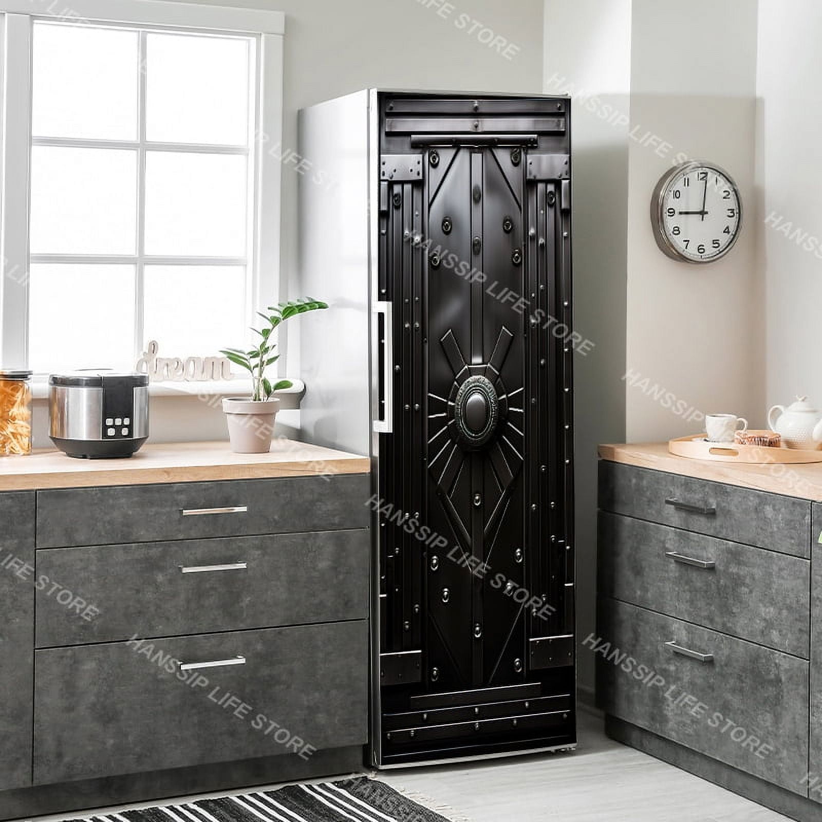 Vintage Steel Iron Gate Design Fridge Door Art Decals Removable Retro ...