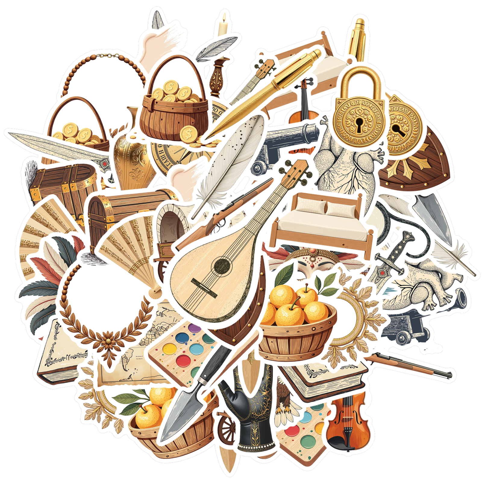 Vintage Stickers Historical Adventure Stickers Exploration Sticker Pack ...