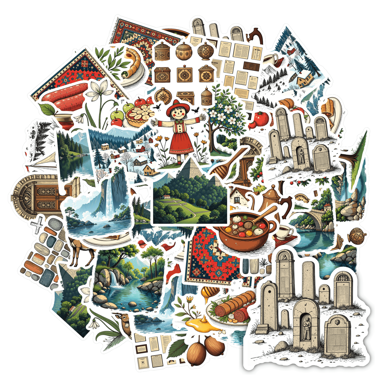 Vintage Stickers Nature Scenery Stickers Food Stickers Culture Stickers ...