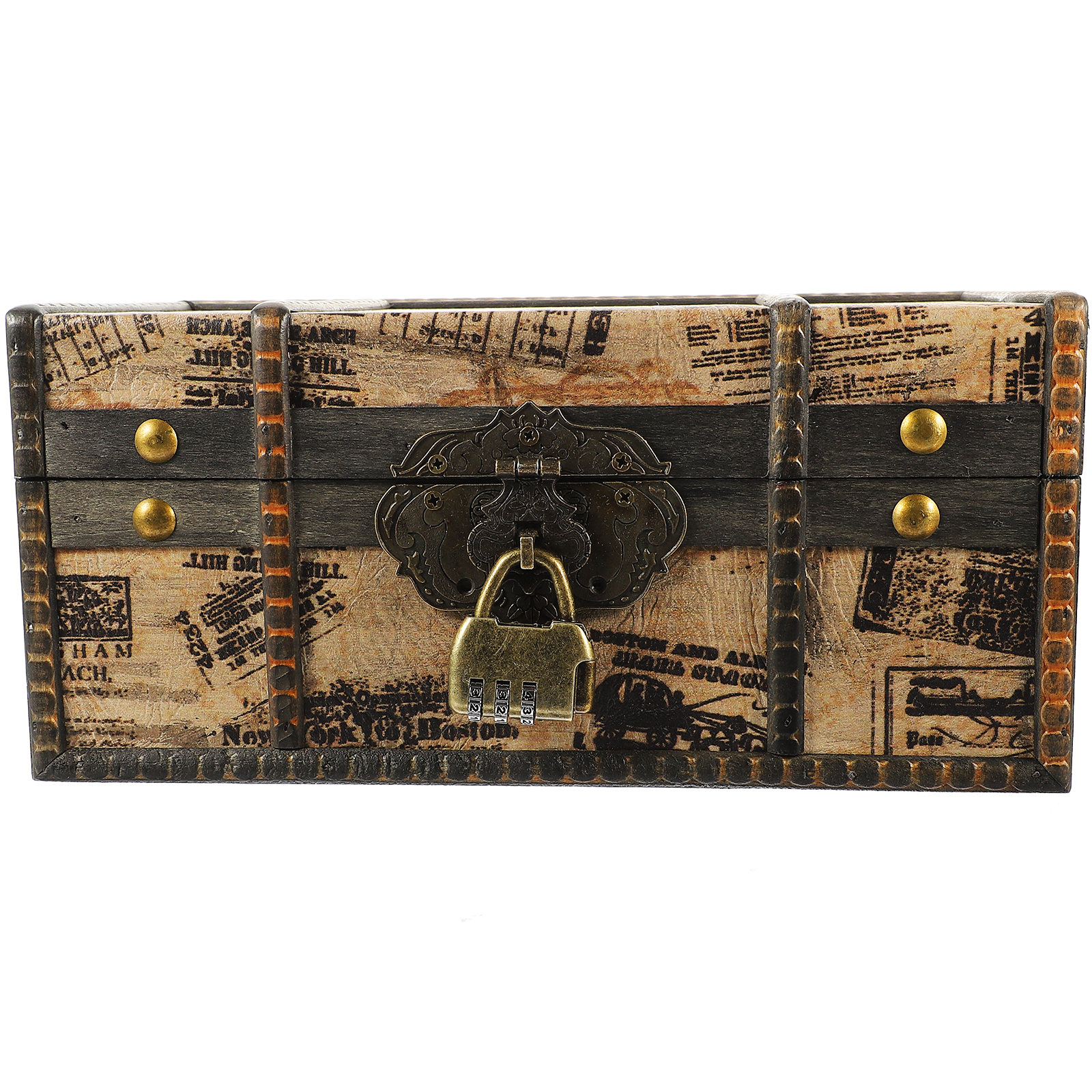 Vintage Storage Box Wooden Treasure Chest Small Pirate Chest Antique ...