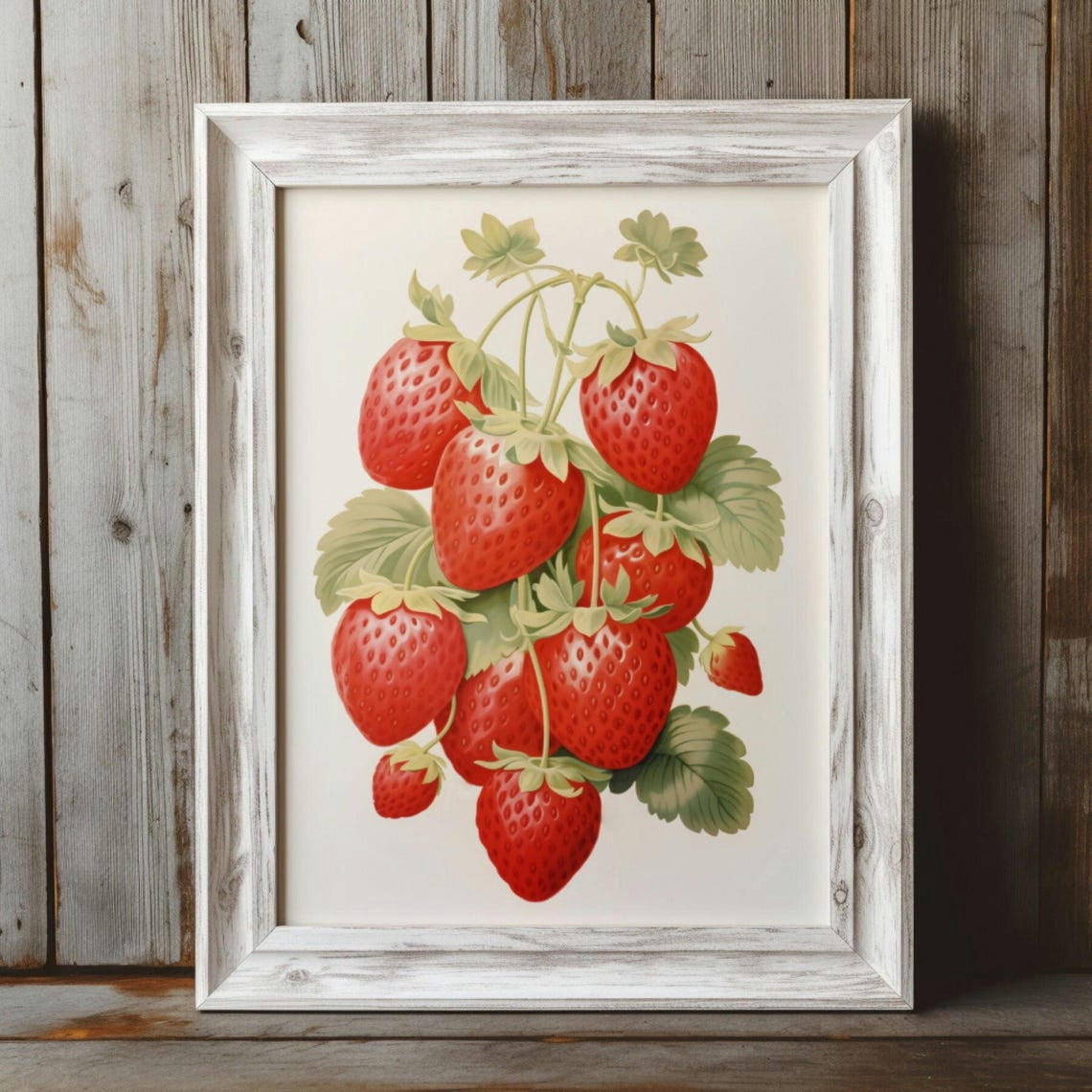 Vintage Strawberries Lithograph Strawberry Wall Art Strawberry Print ...