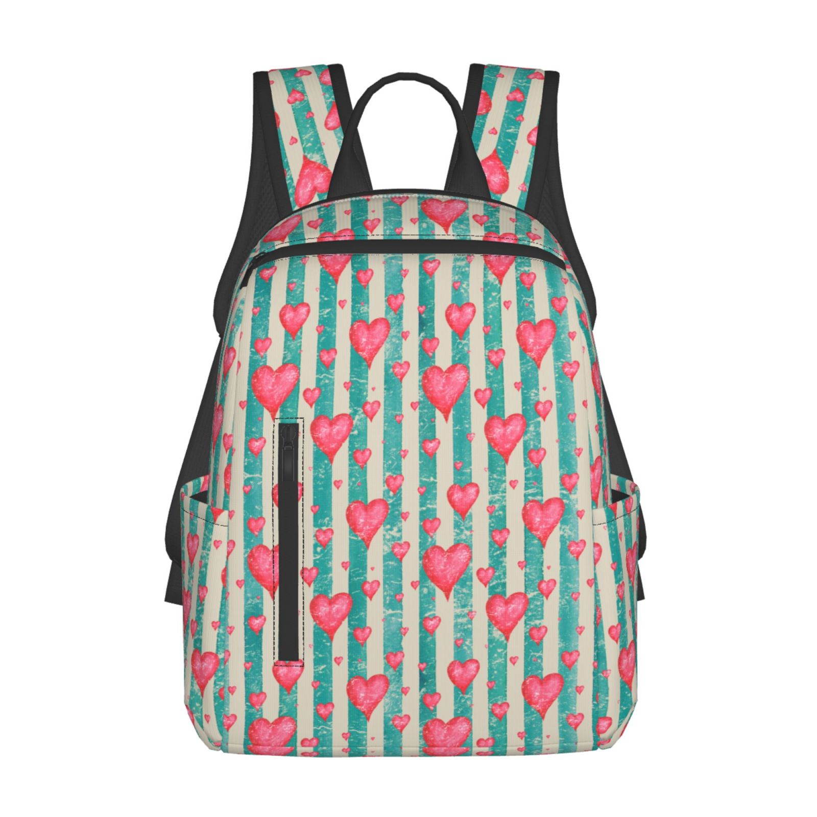 Vintage Striped Heart Backpack for Men Women Laptop Backpack Hiking ...