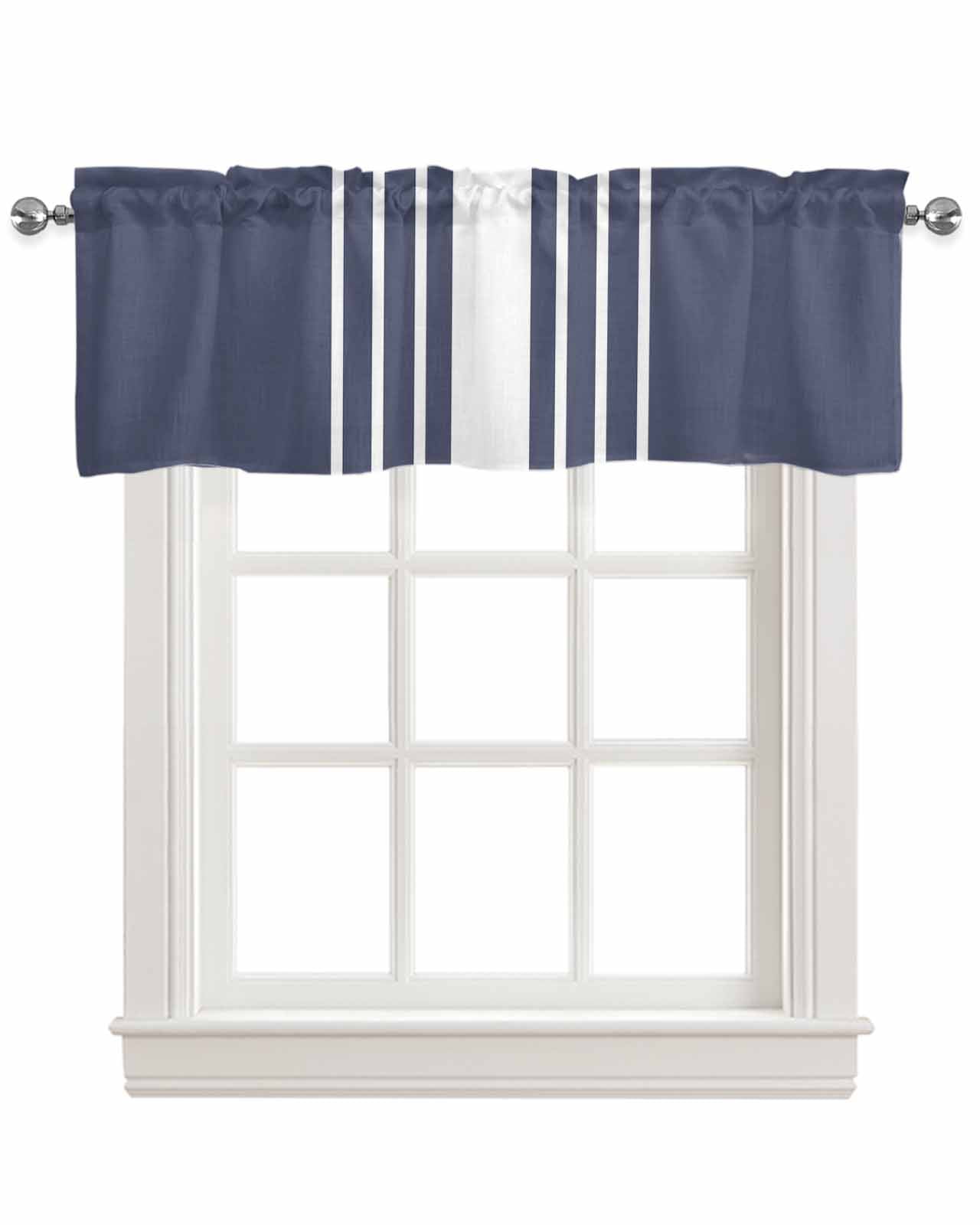 Vintage Striped Kitchen Valances for Windows Farmhouse Linen Window ...