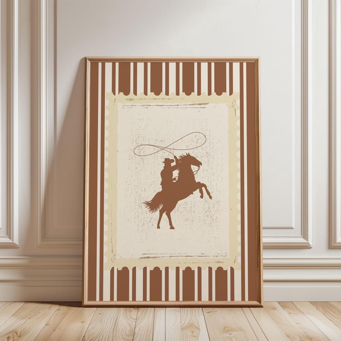 Vintage Striped Rodeo Poster Western Bedroom Poster Cowboy Wall Art ...