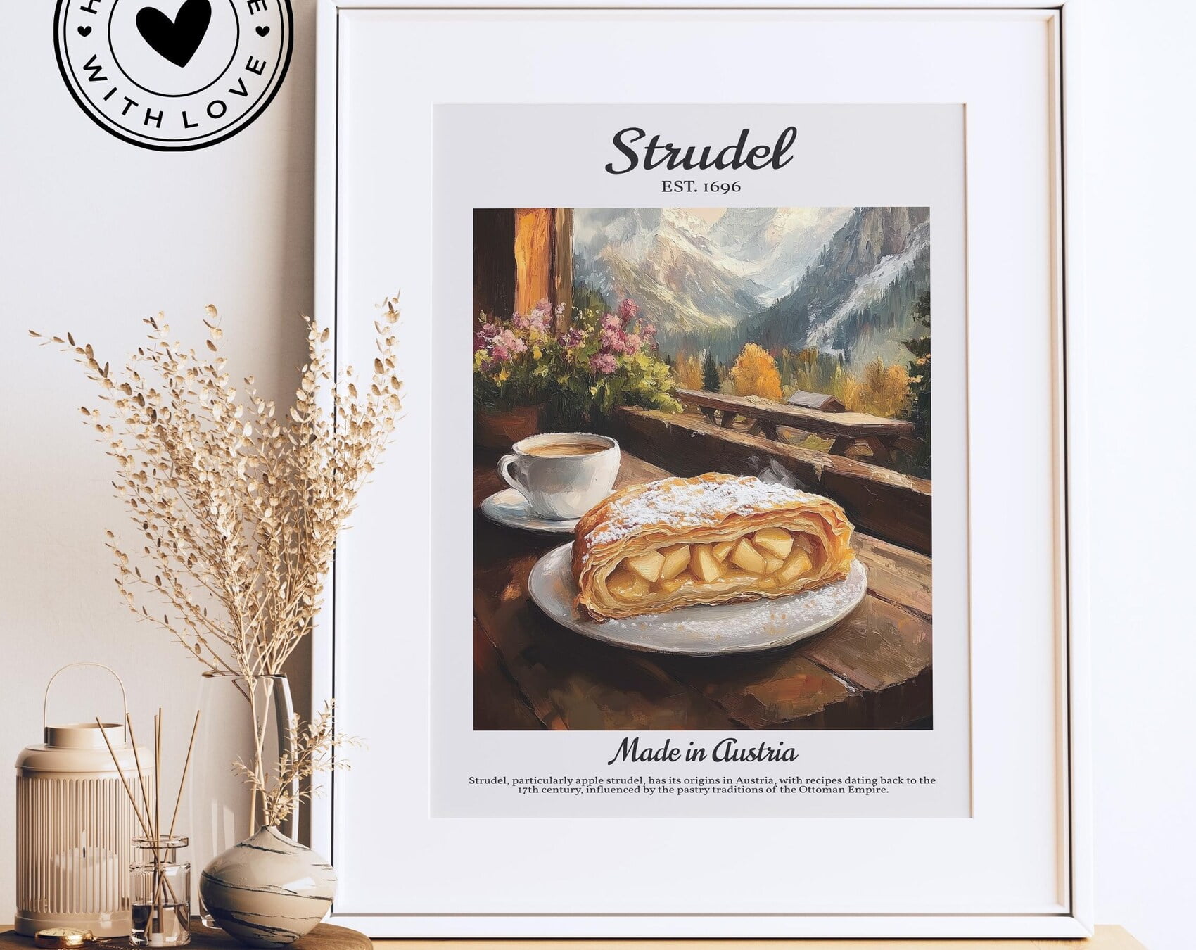 Vintage Strudel Poster Breakfast Pastry Food Poster Dessert Kitchen ...