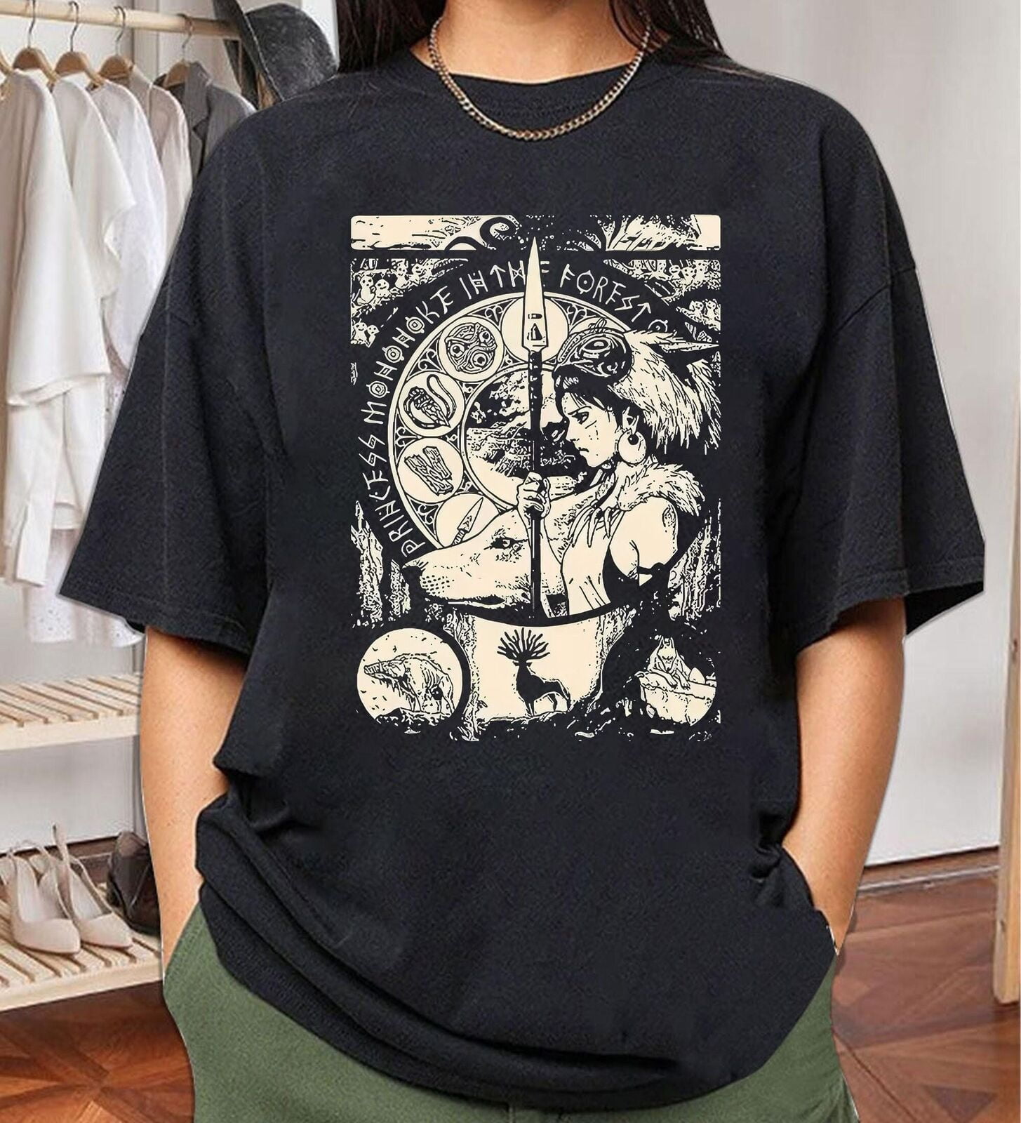 Vintage Studio Ghibli Princess Mononoke T-Shirt Hayao Miyazaki Studio ...