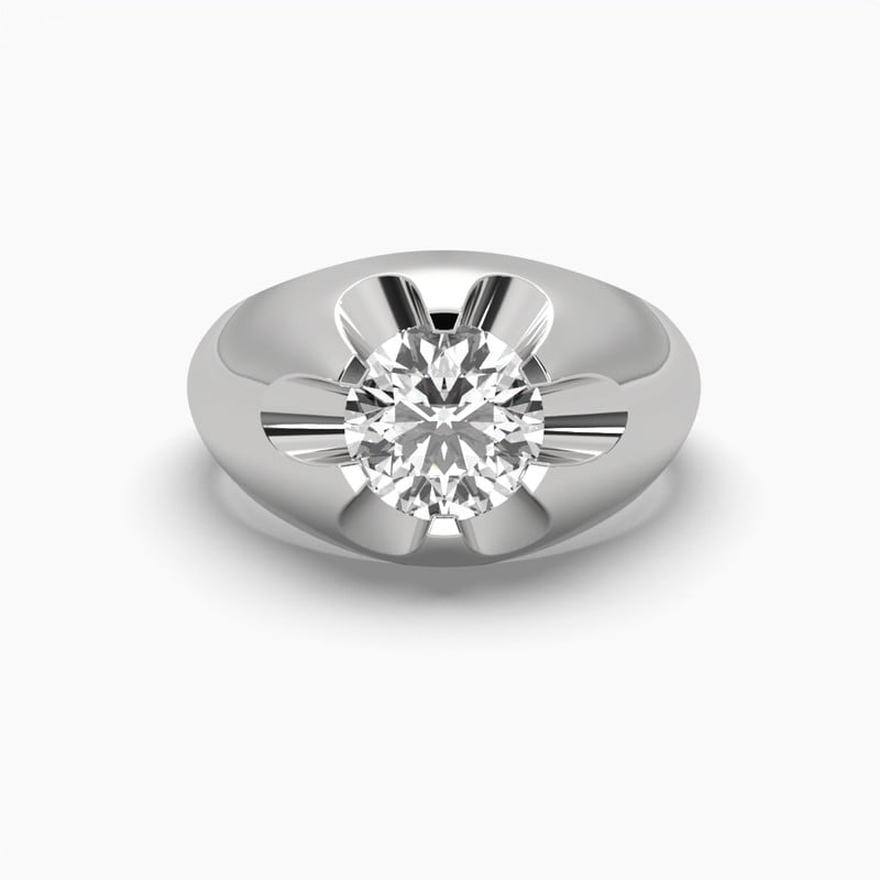 Vintage Style 18k Belcher Set Solitaire Moissanite Ring - Walmart.com