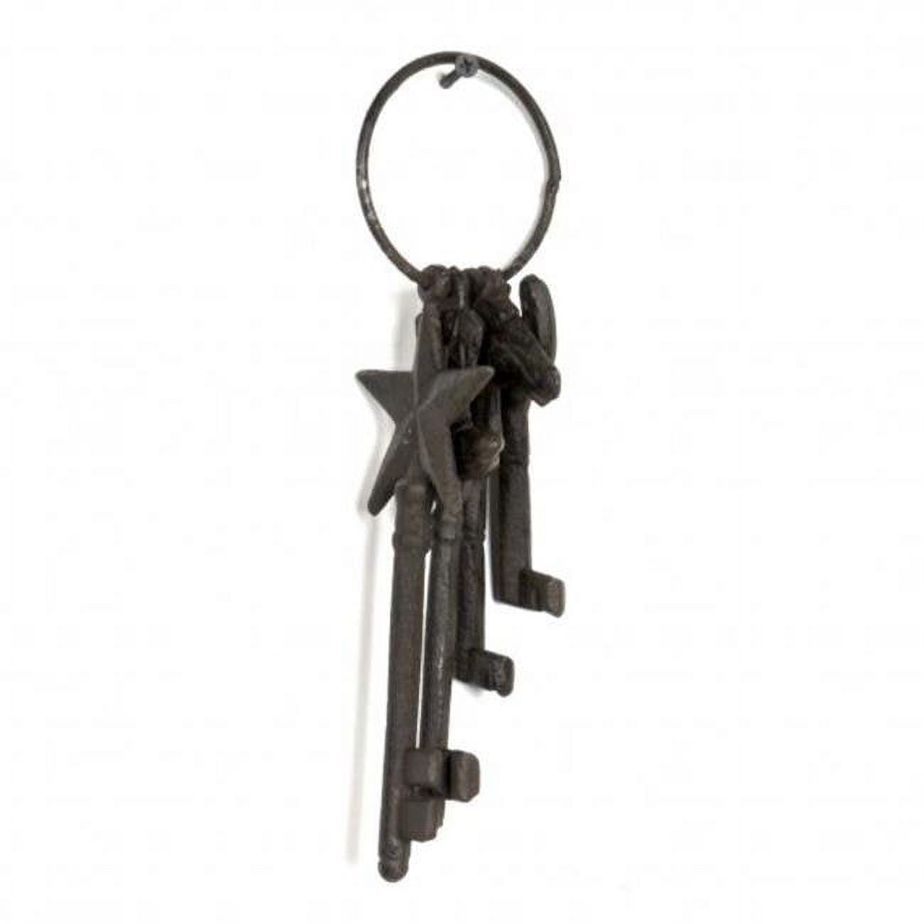 Vintage Style, 4 Decorative Cast Iron Keys On Ring - Brown - Walmart.com