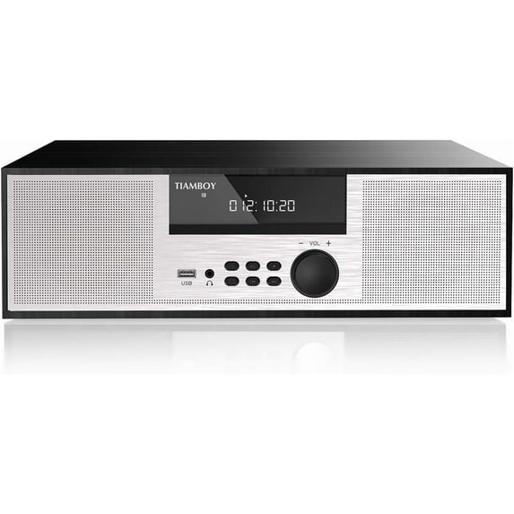 TIAMBOY Vintage Style Micro Shelf Stereo System, CD Player, Bluetooth ...