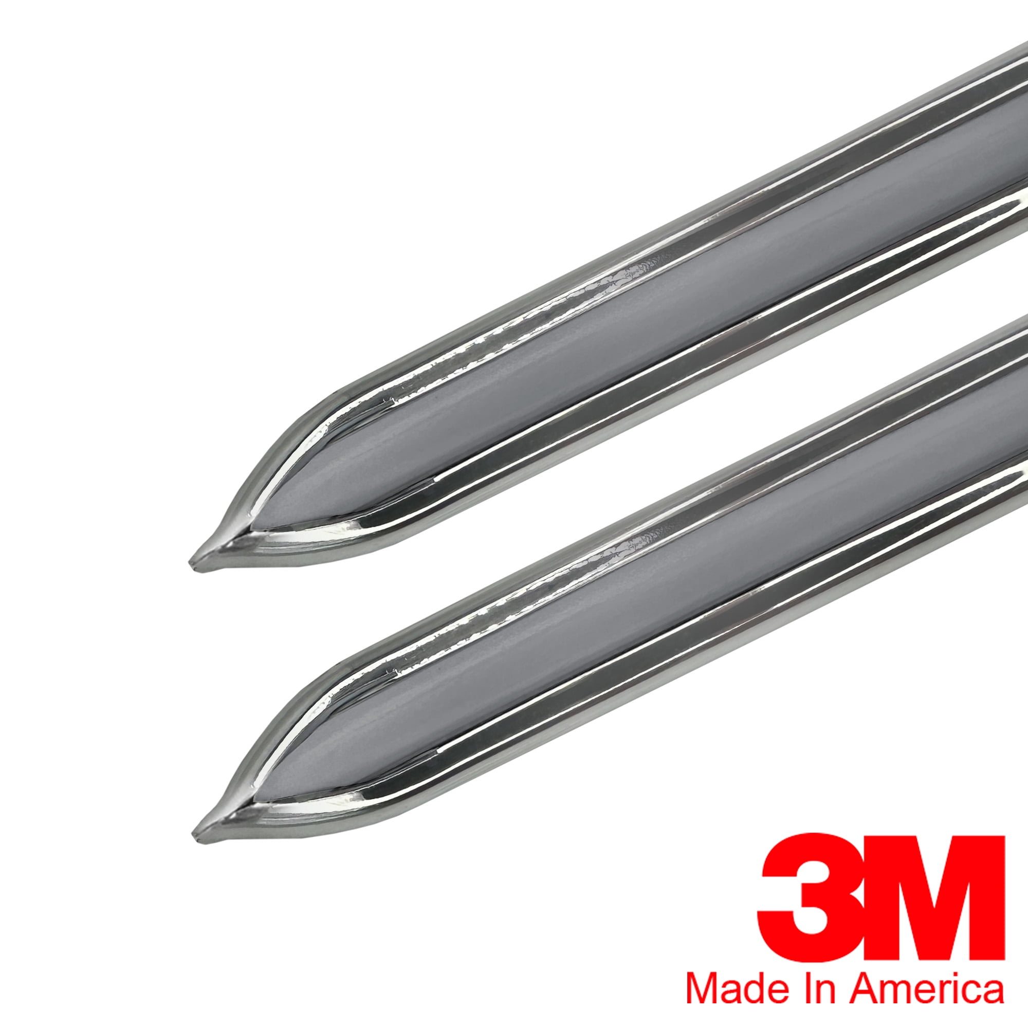 Vintage Style 5/8" Silver & Chrome Side Body Trim Molding - Formed ...