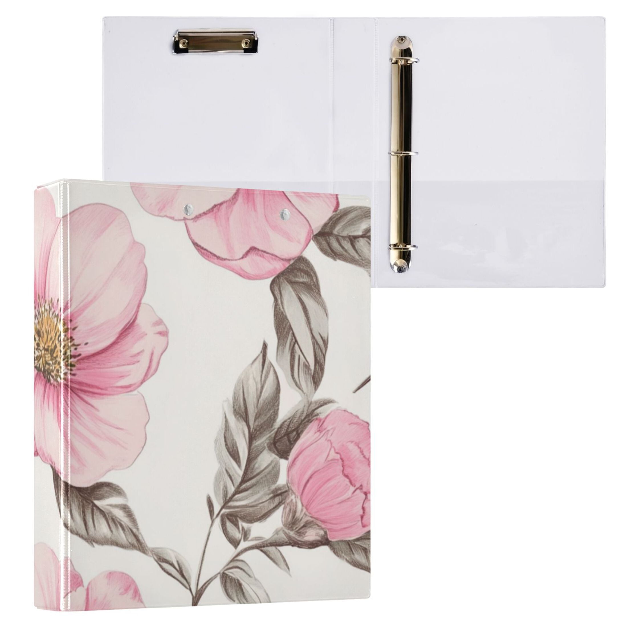 Vintage Style Bees Leaves Florals Round Ring Binder 3 Rings 1.5 ...