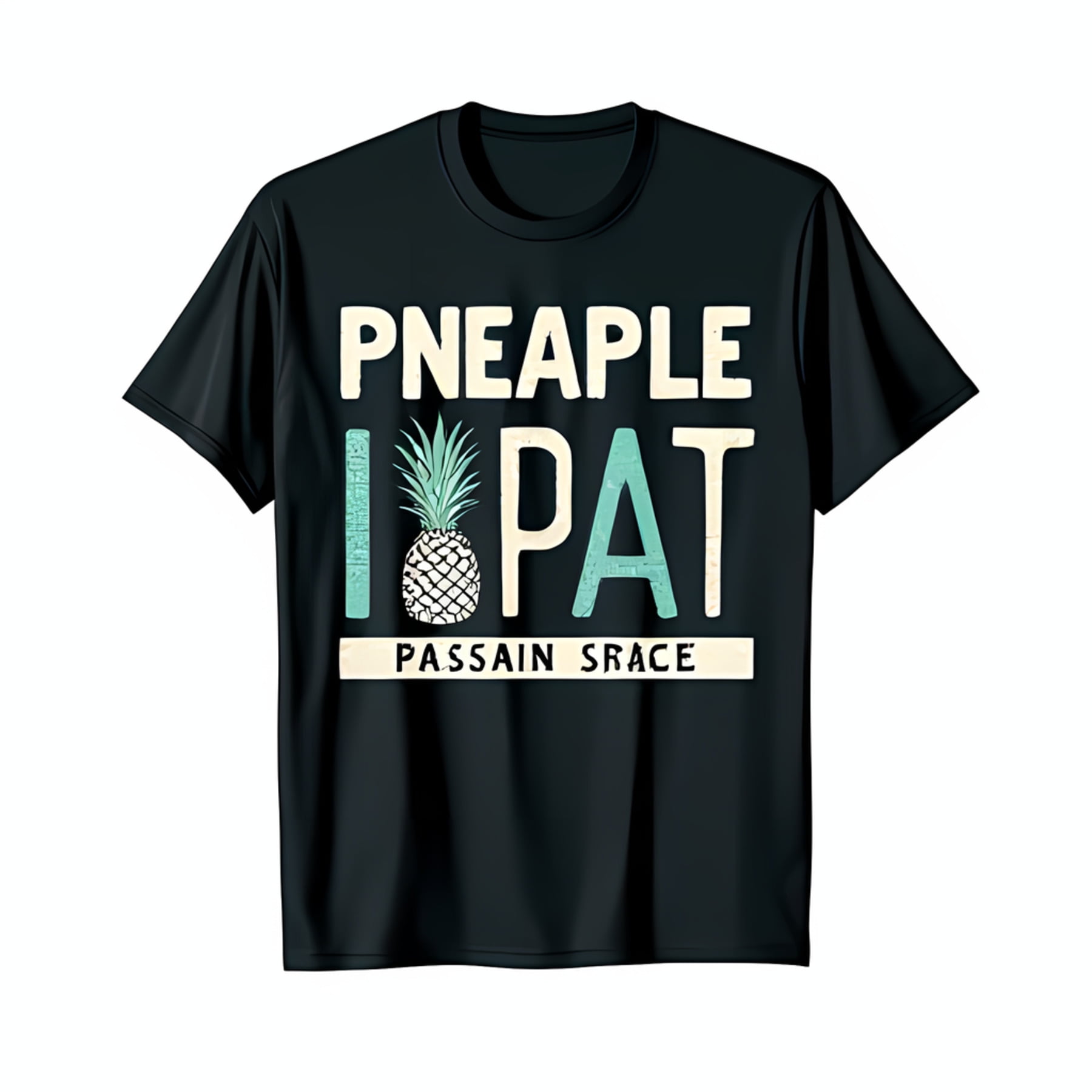 Vintage Style Black T-Shirt with PNEAPLE I PAT PASSAIN SRACE Graphic ...