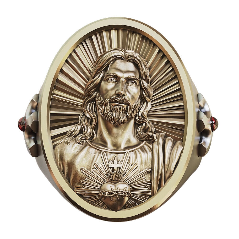 Vintage Style Brass Jesus Christ Cross Ring Religious Jewelry BR509 US ...