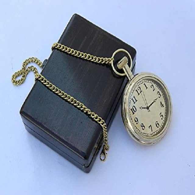 Vintage Style Brass Retro Hindu Arabic Numerals Brass Pocket Watch ...
