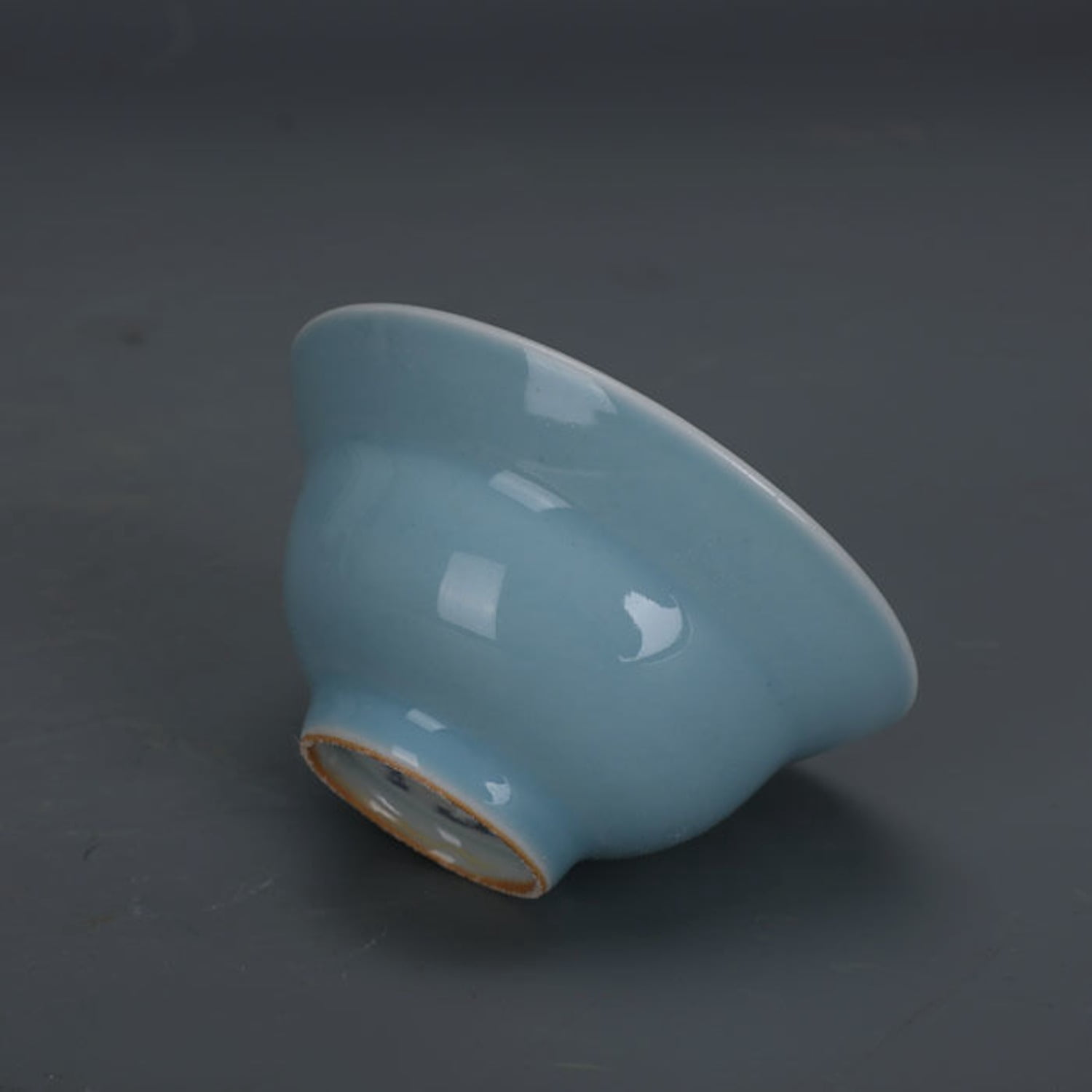 Vintage Style Celadon Glaze Flared Waist Tea Cup Monochrome Porcelain ...
