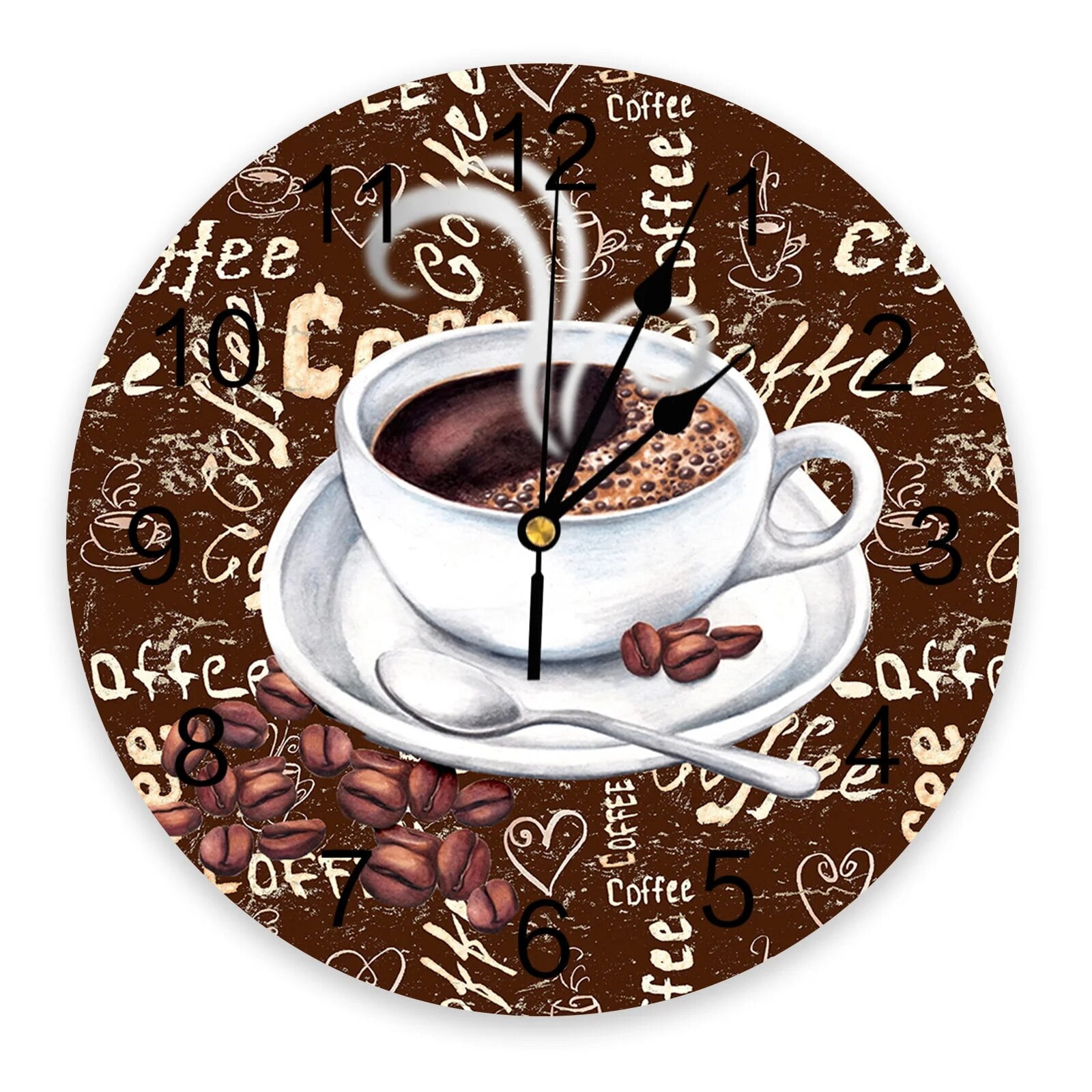 Vintage Style Coffee Beans Sugar Clocks Wall Home Decor Modern Kitchen ...