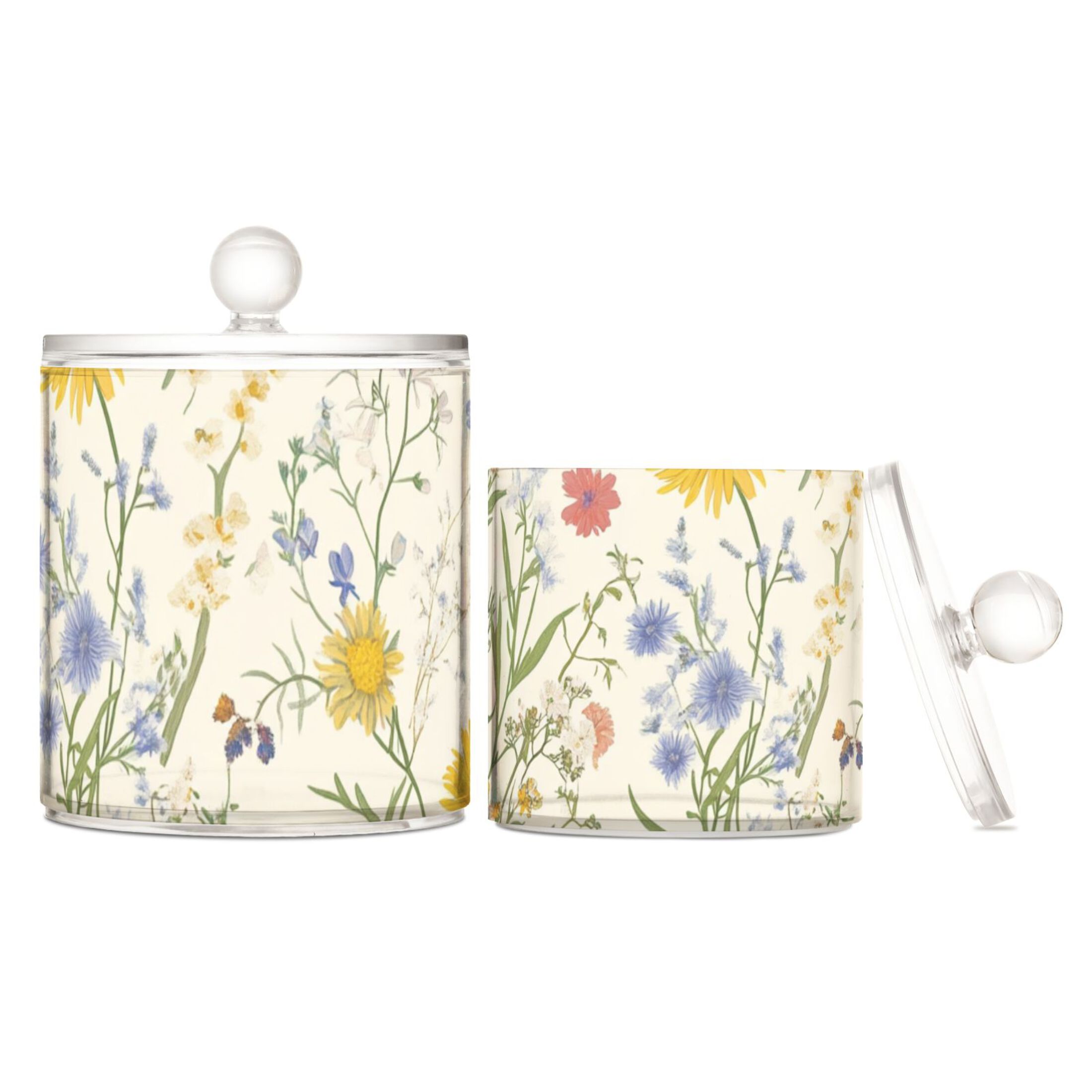 Vintage Style Colorful Cosmos Bipinnatus Translucent Plastic Cans ...
