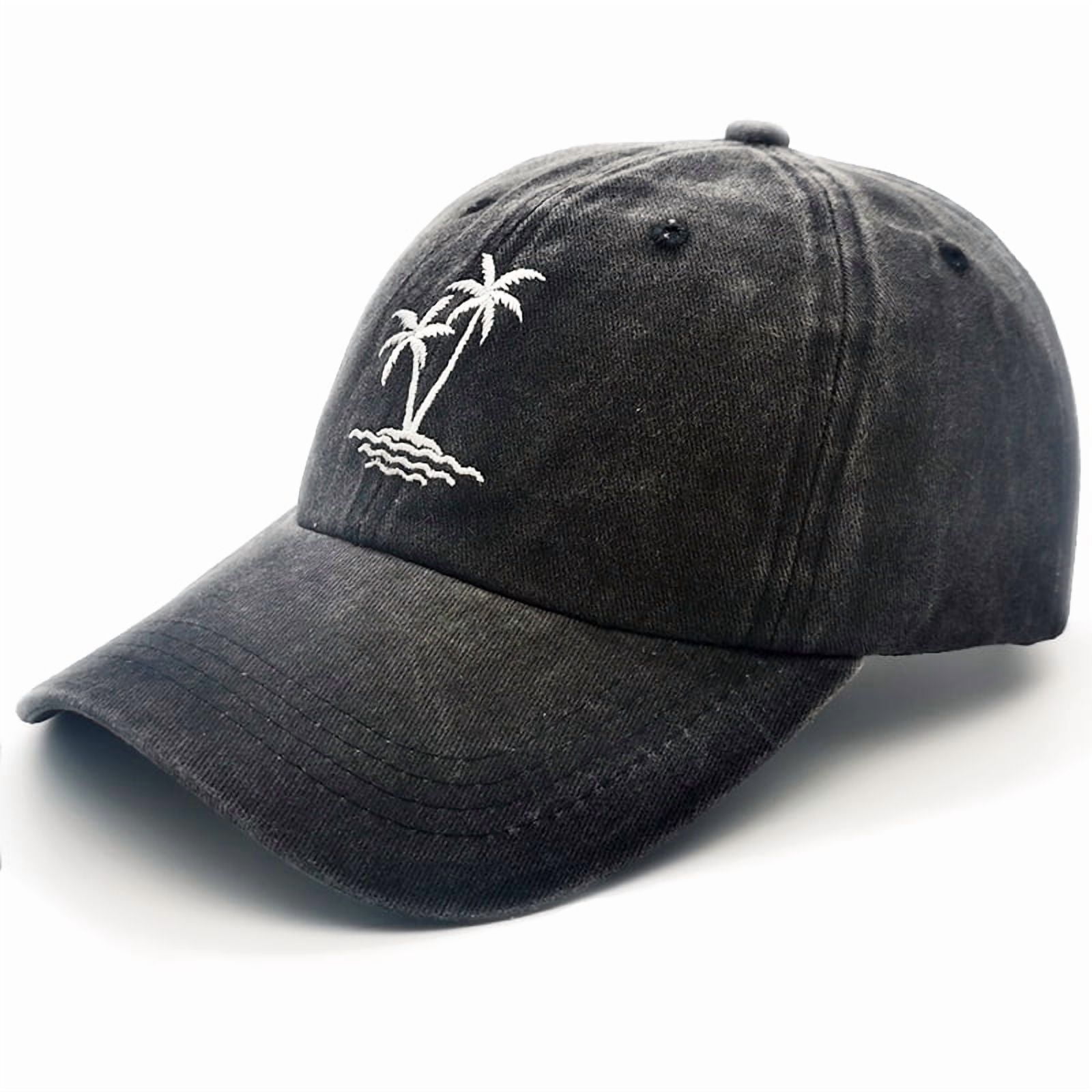 Vintage Style Cotton Baseball Cap, Coconut tree Embroidered Design ...