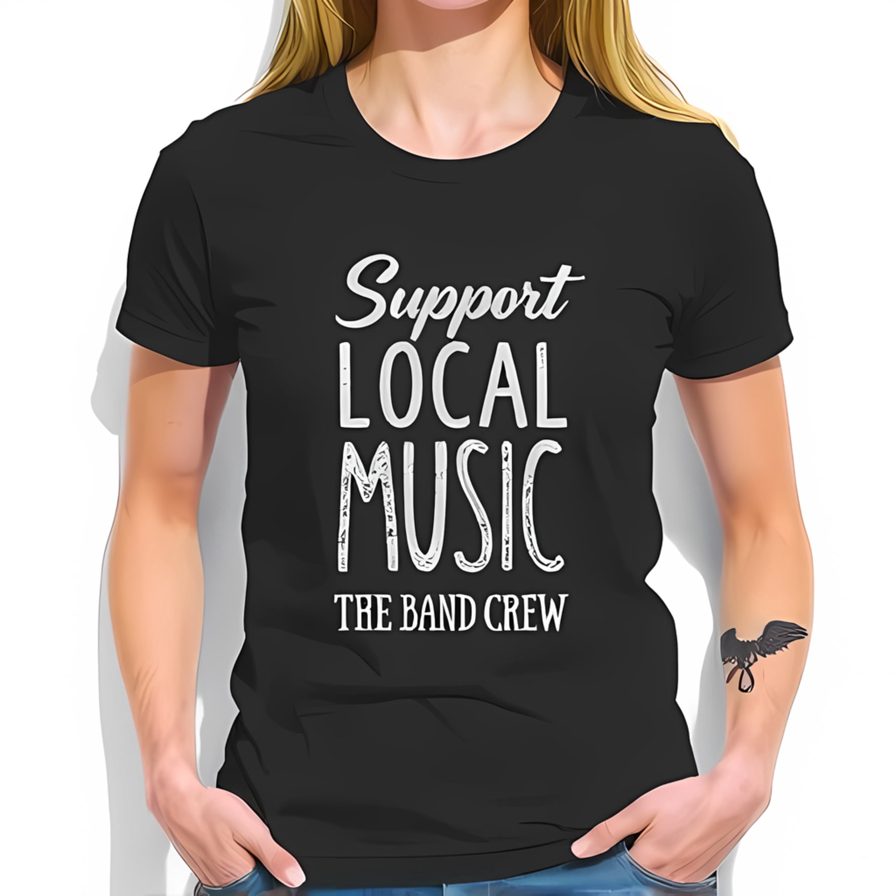 Vintage Style Cotton Short Sleeve T-Shirt - " Support Local Music ...