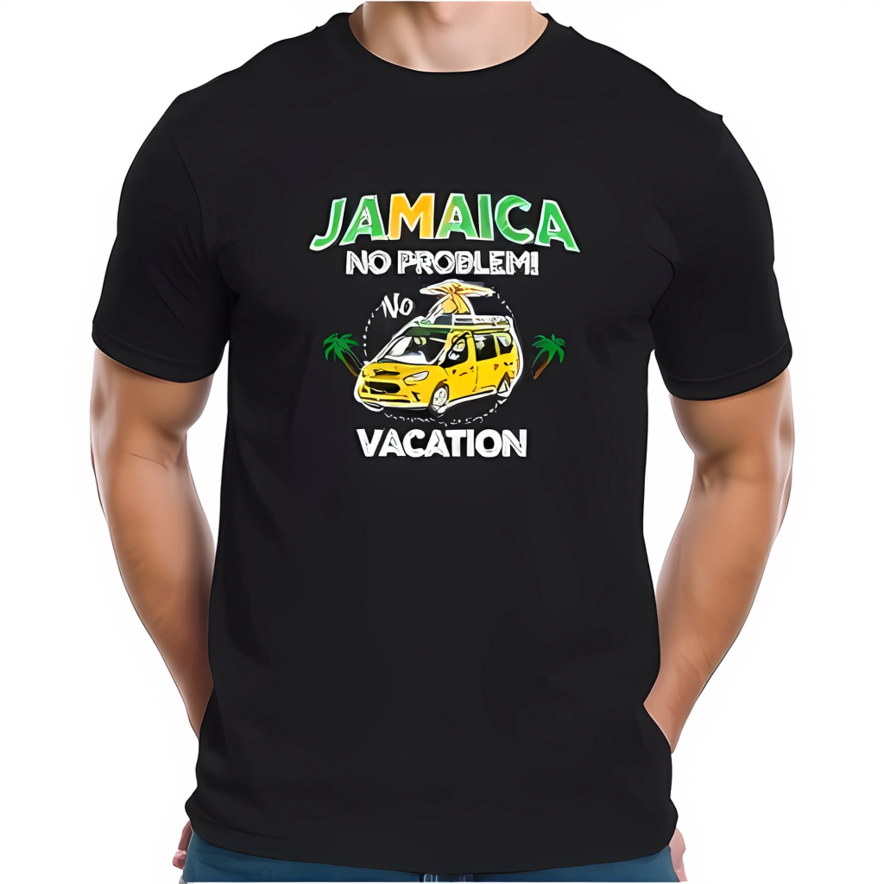 Vintage Style Cotton Short Sleeve T-Shirt with Yellow Van Trees ...